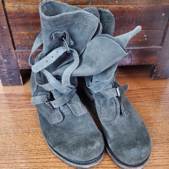 vintage shoe co | Shoes | Jeniffer Suede Tanker Boots By Vintage Shoe ...
